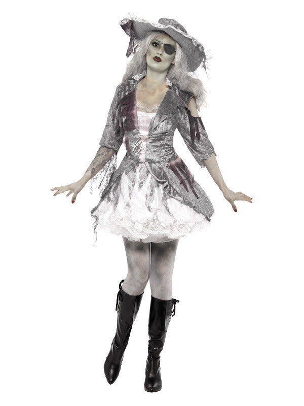 Deluxe Ghost Ship Pirate Treasure Costume, Grey – DRE…